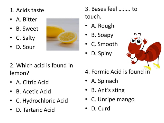 NCERT Grade 7 ch 5 ACIDS, BASES AND SALTS QUIZ | PDF | Chemistry | Science