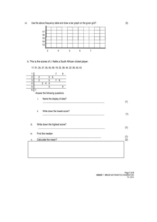 GRADE 7 DATA HANDLING .pdf | Educational Assessment | Education