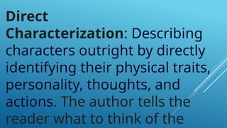 Structural Context in Reading: Plot Character and Characterization | PPTX
