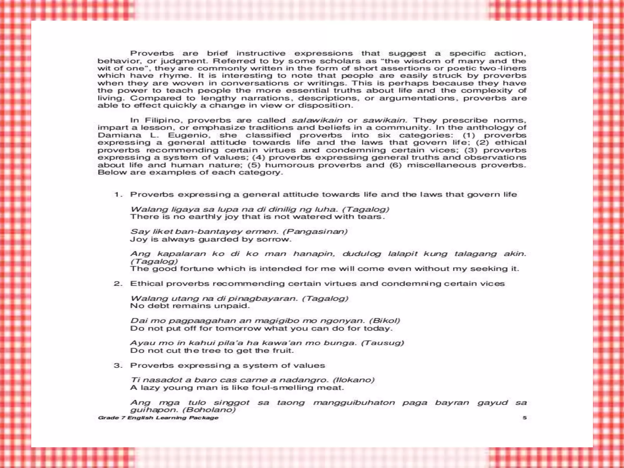 Grade 7 english learning package | PPT