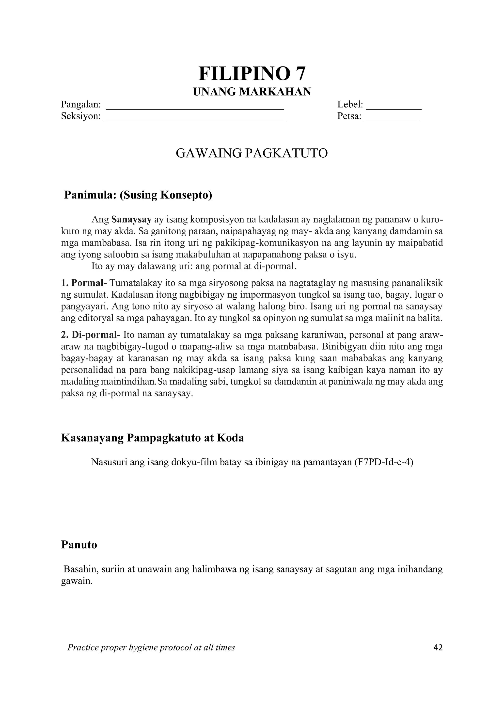 Grade 7 Filipino LAS.pdf
