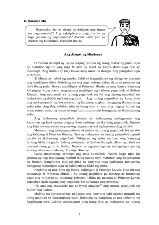 Grade7 filipino q1_mod6_ang_alamant_ng_mindanao | PDF