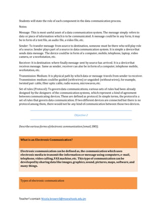 Grade 7 Data Communication Lesson | DOCX