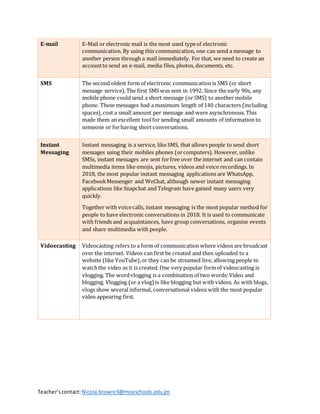 Grade 7 Data Communication Lesson | DOCX