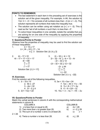 Grade 7 Learning Materials In Math | PDF