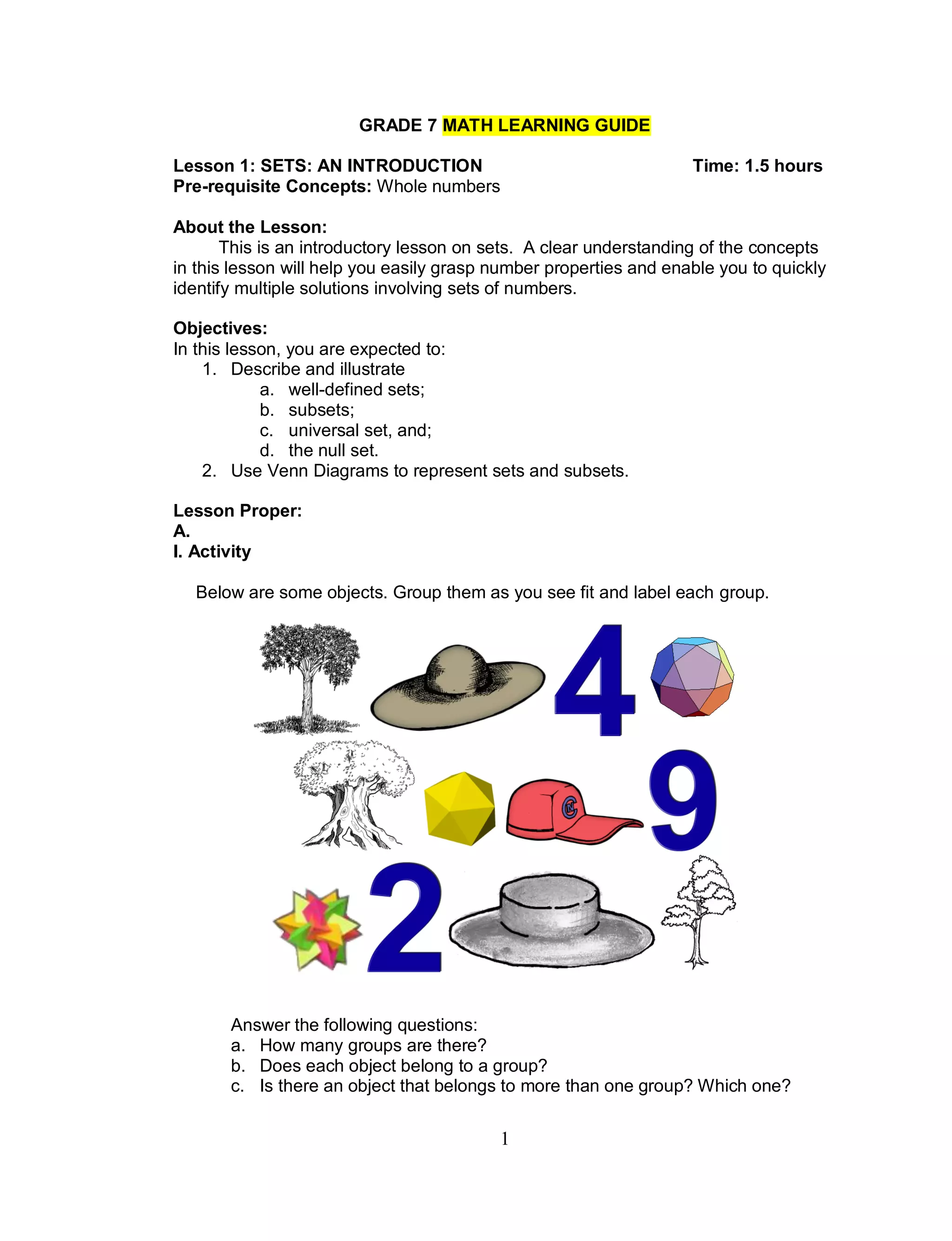 Grade 7 Learning Module in MATH | PDF