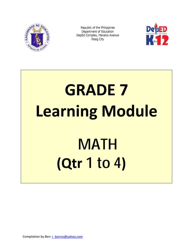 Grade 7 Learning Module in MATH | PDF