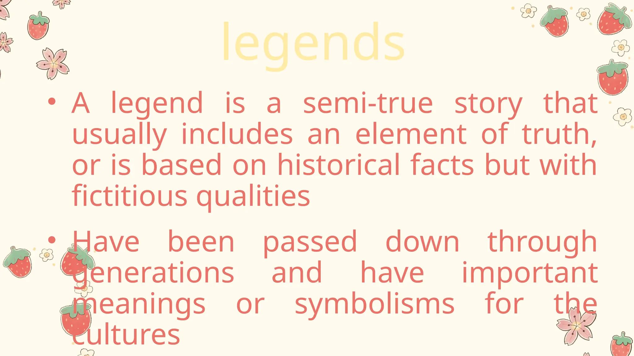 Legends myths and proverbs for grade 7 students | PPTX