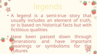 Legends myths and proverbs for grade 7 students | PPTX