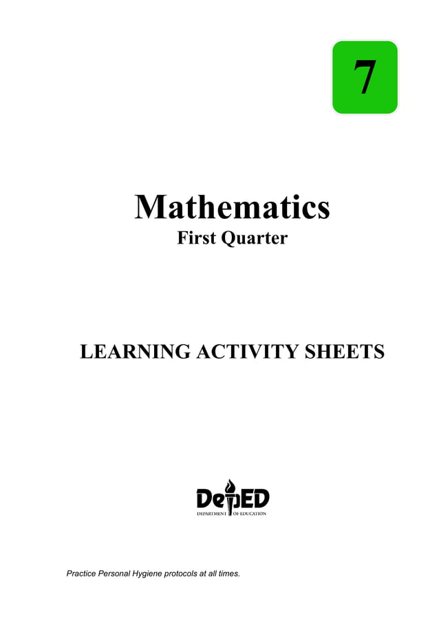 Grade 7 Mathematics Final.pdf learning a | PDF