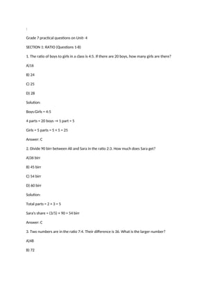 Grade 7 maths unit 3 worksheet for students .doc