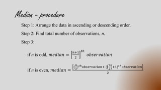 Mean, Median, Mode | PDF