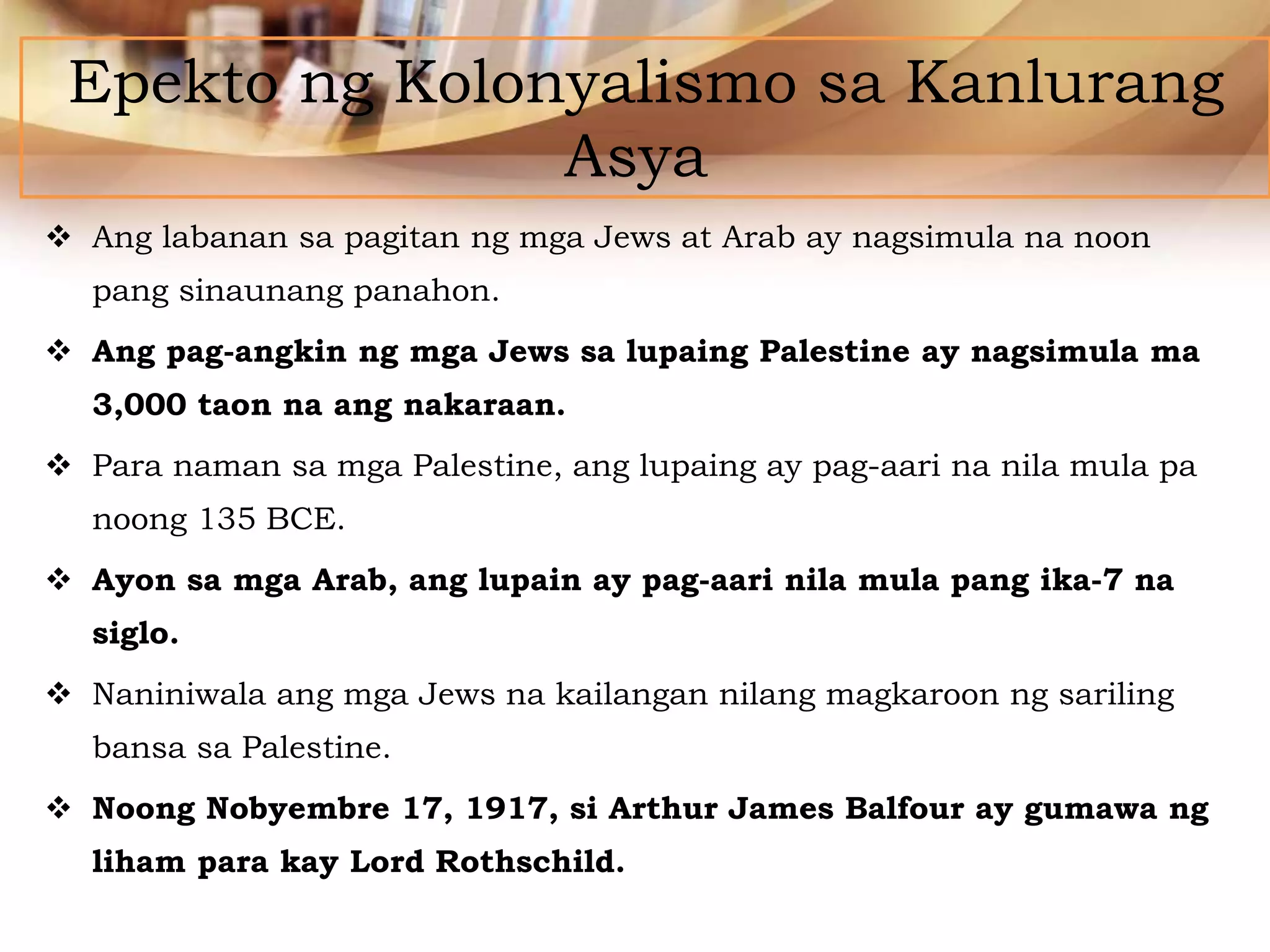 Grade 7 mga epekto ng imperyalismo sa timog at kanlurang asya | PPTX