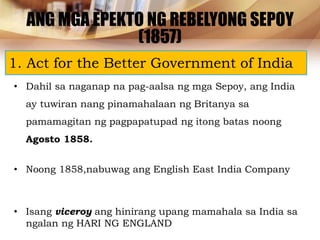 Grade 7 mga epekto ng imperyalismo sa timog at kanlurang asya | PPTX