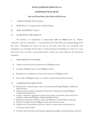 Grade 7 module 3 4 (q3 & q4) lm music | PDF