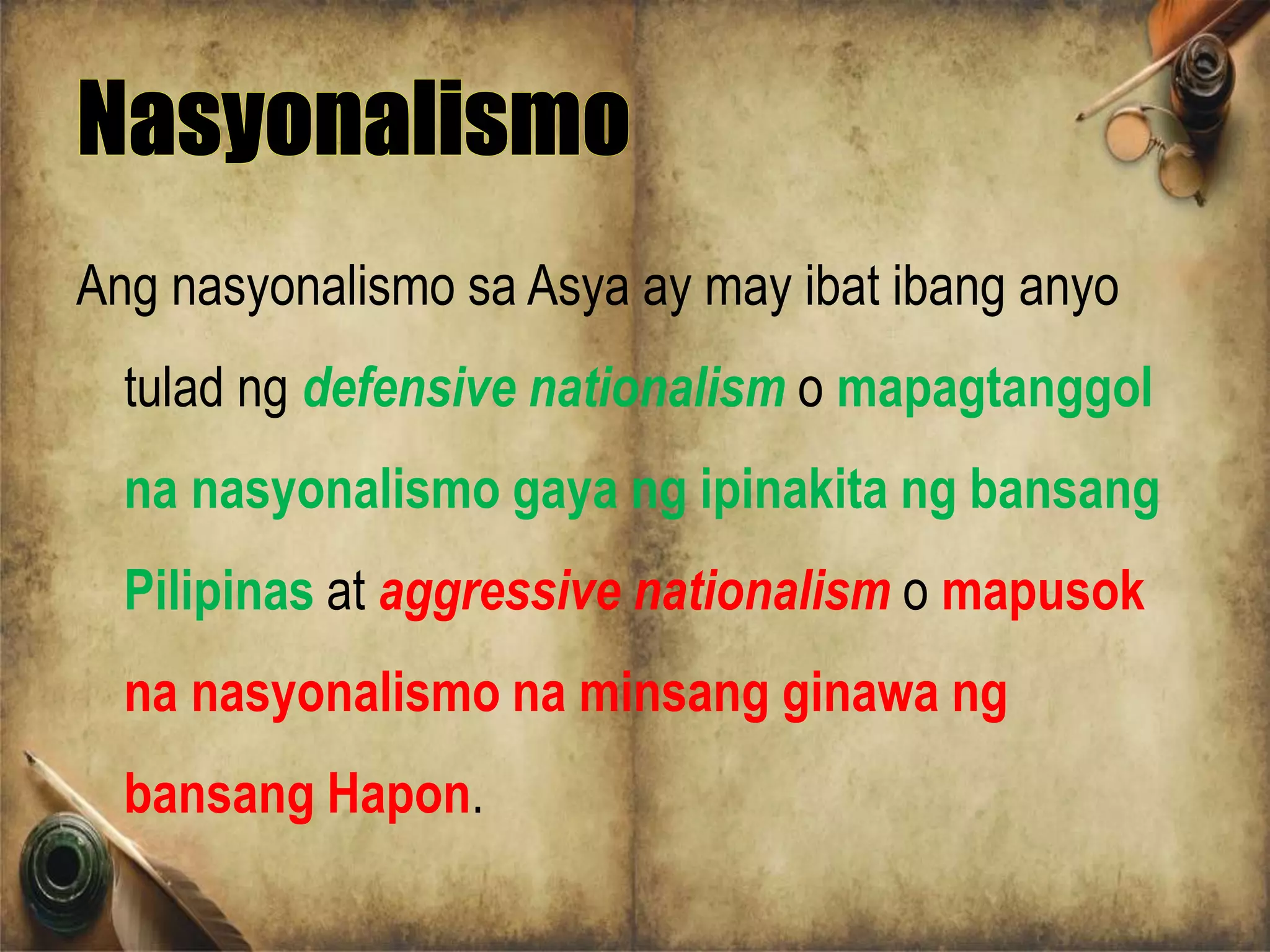 Grade 7 nasyonlismo sa timog at kanlurang asya | PPTX