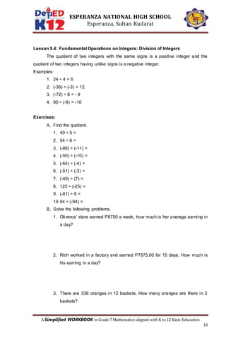 Grade 7 new module Math | DOCX
