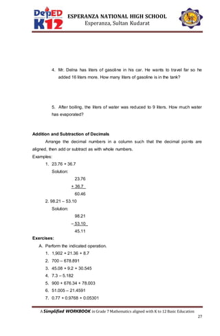 Grade 7 new module Math | DOCX