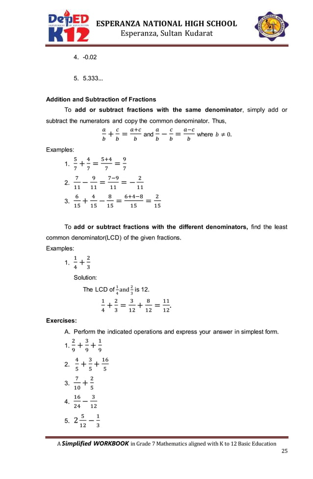 Grade 7 new module Math | PDF