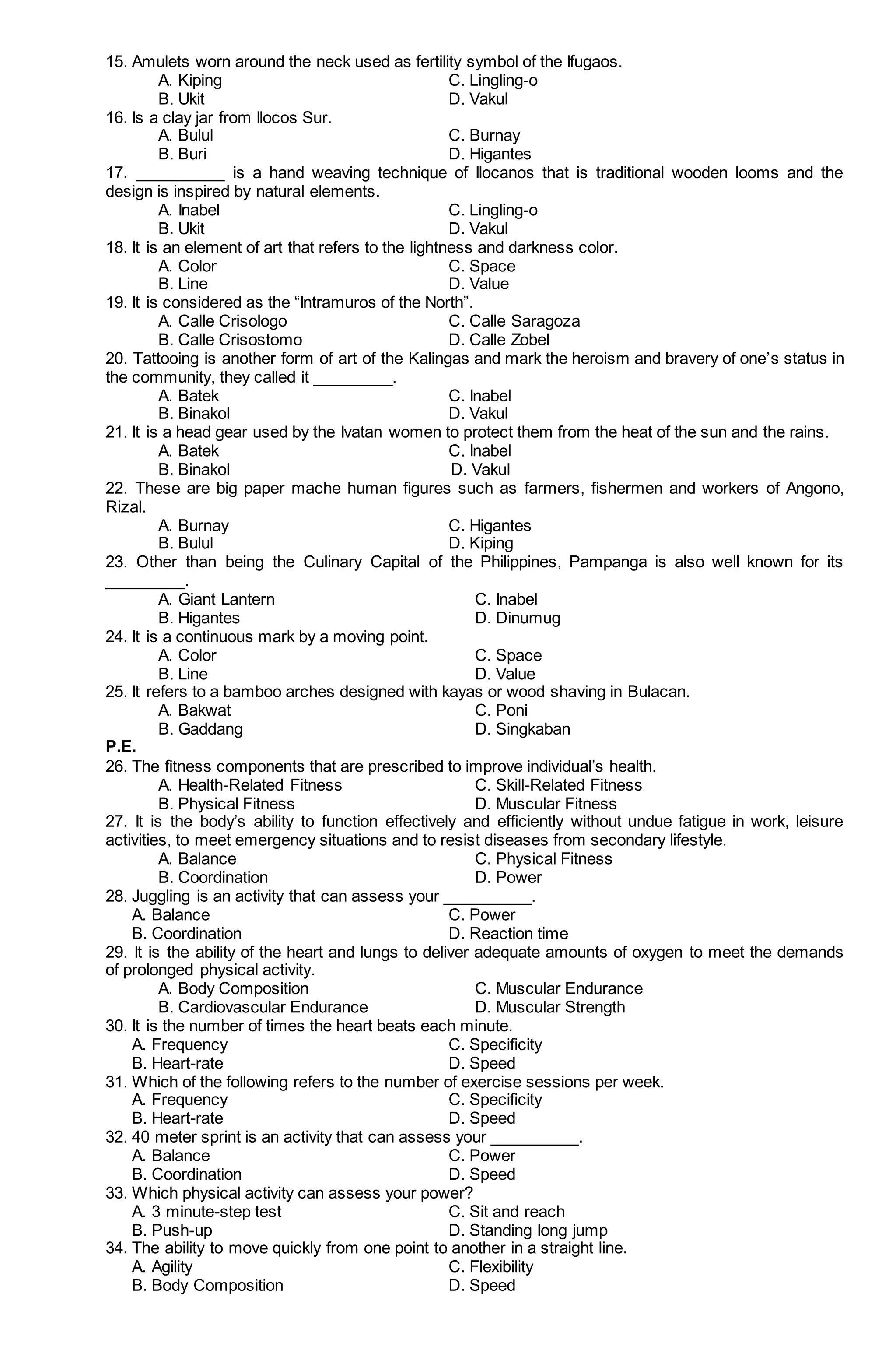 Grade 7 q1 test, tos and answer key | DOCX