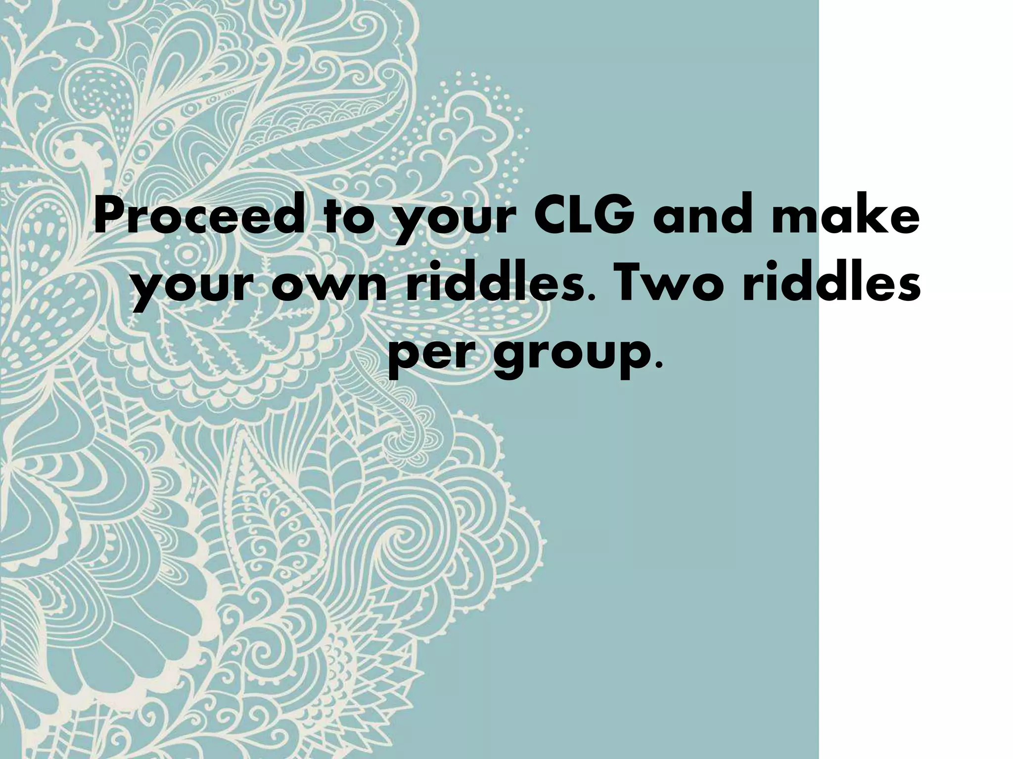 Grade 7 riddles and sayings | PPTX