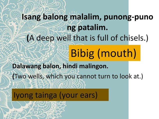 Grade 7 riddles and sayings | PPTX