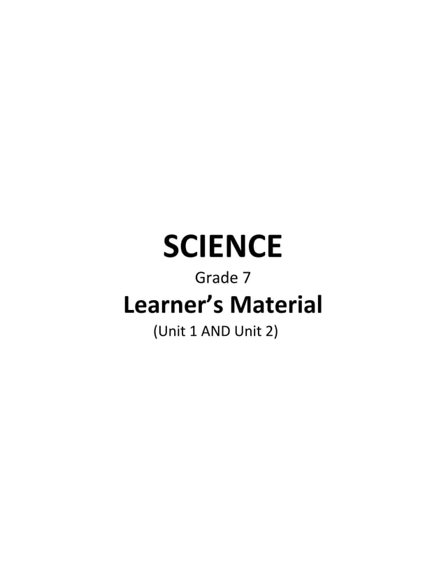 Grade7 Science Learner's Material Quarters1-2 | PDF
