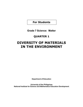 Grade7 Science Learner's Material Quarters1-2 | PDF