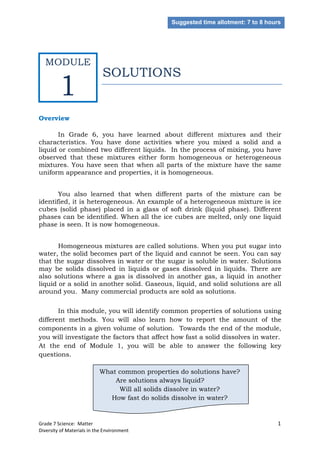 Grade7 Science Learner's Material Quarters1-2 | PDF