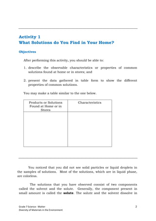Grade7 Science Learner's Material Quarters1-2 | PDF