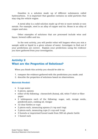 Grade7 Science Learner's Material Quarters1-2 | PDF