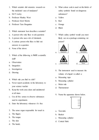 Grade 7 s integrated science end of term exam ec 2018 | DOCX