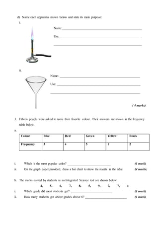 Grade 7 s integrated science end of term exam ec 2018 | DOCX