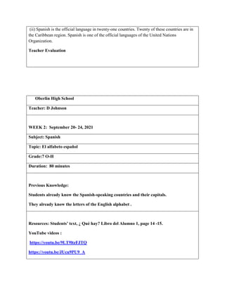 Grade 7 Spanish Lesson Plan Unit 1 Lessons 1&2 September 13-24 ,2021.docx