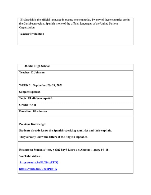 Grade 7 Spanish Lesson Plan Unit 1 Lessons 1&2 September 13-24 ,2021.docx