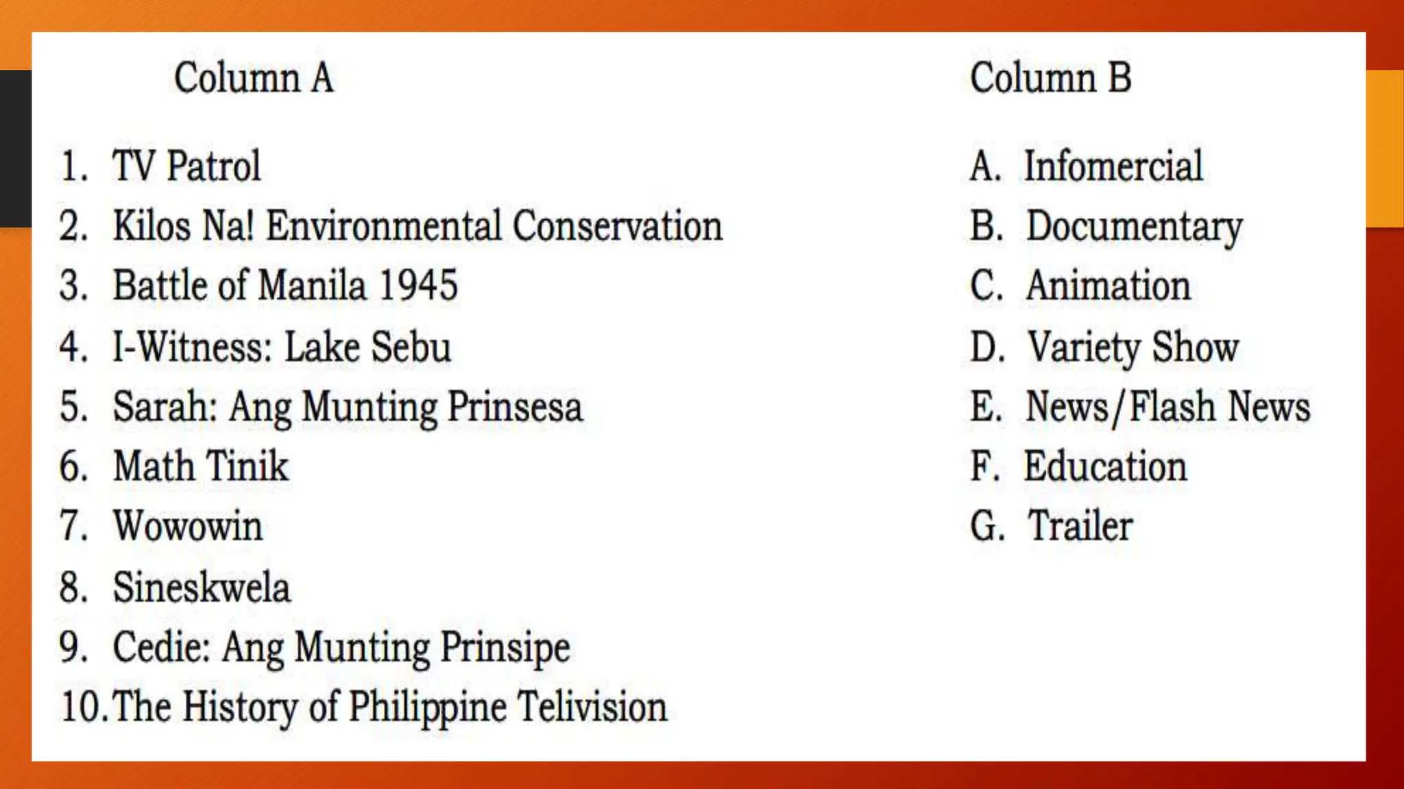 GRADE 7 ENGLISH DIFFERENT Viewing Genres.pptx