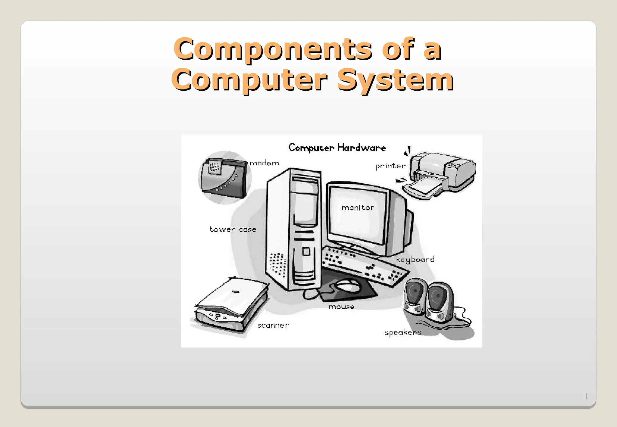 GRADE 8 - COMPONENTS OF PC COMPONENTS OF PC | PPT