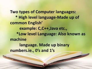 Variables and datatypes | PPTX | Programming Languages | Computing