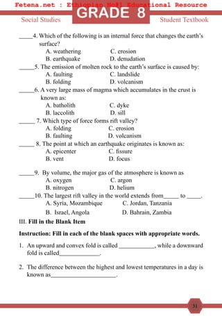 grade 8-social studies.pdf for horizon p | PDF