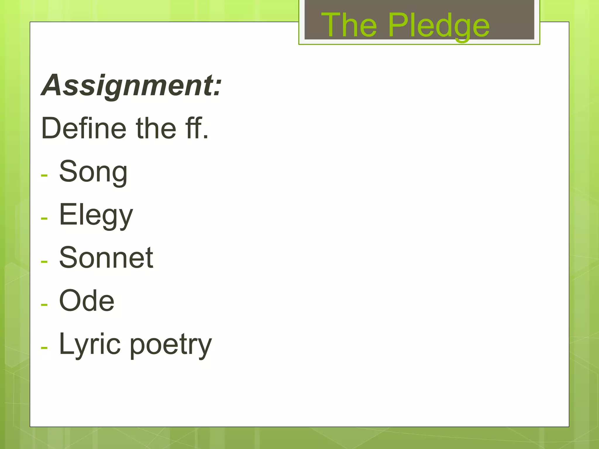 Grade 8 the pledge | PPTX