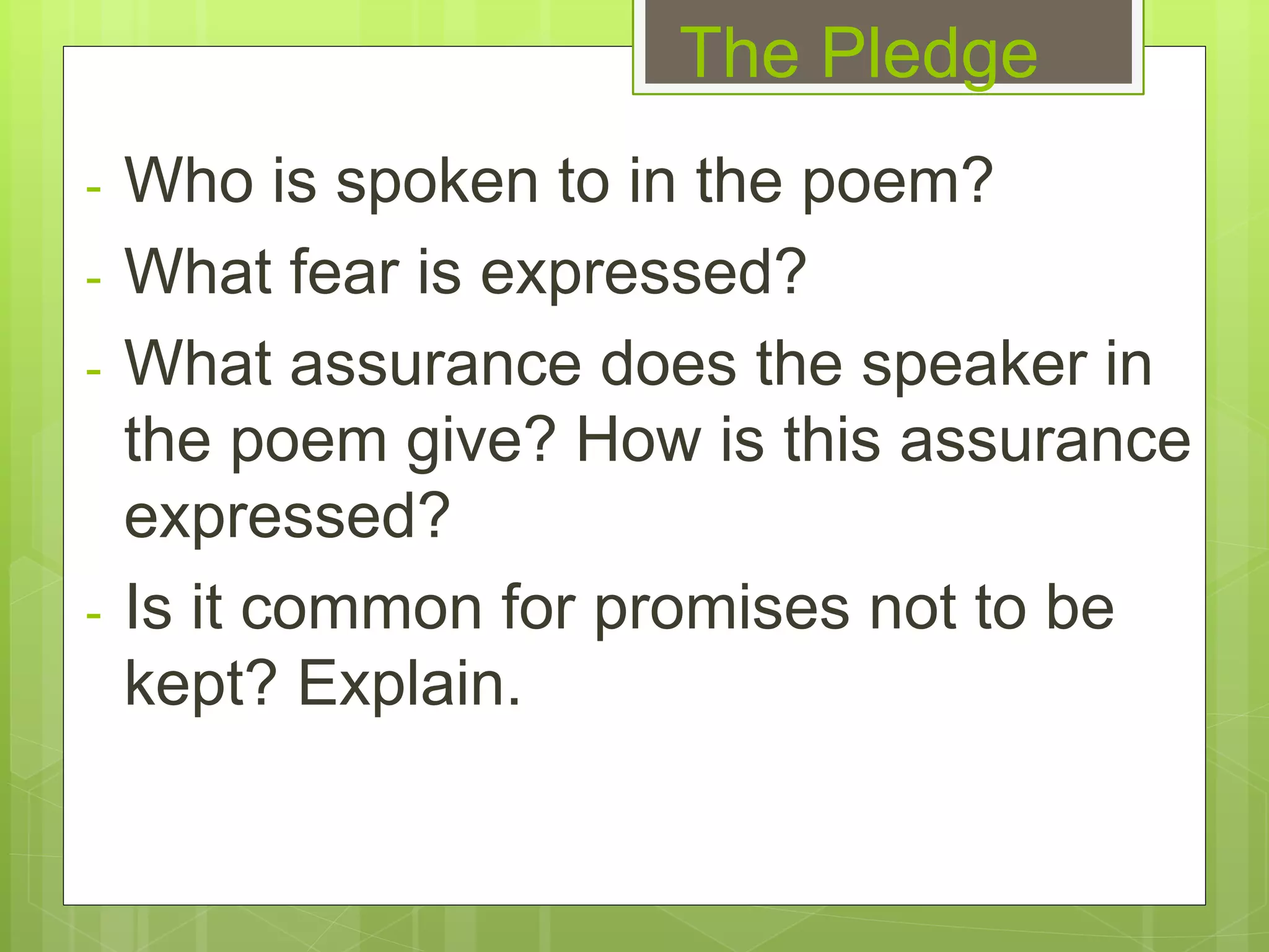Grade 8 the pledge | PPTX