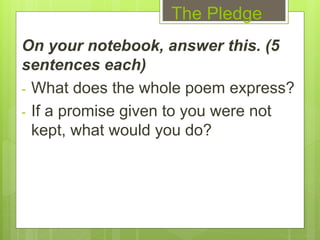 Grade 8 the pledge | PPTX