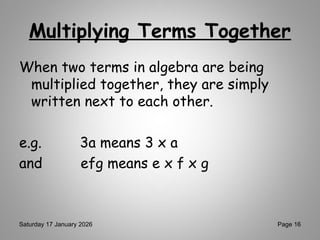 Grade 8 Algebra basics and BODMAS mathematics | PPT