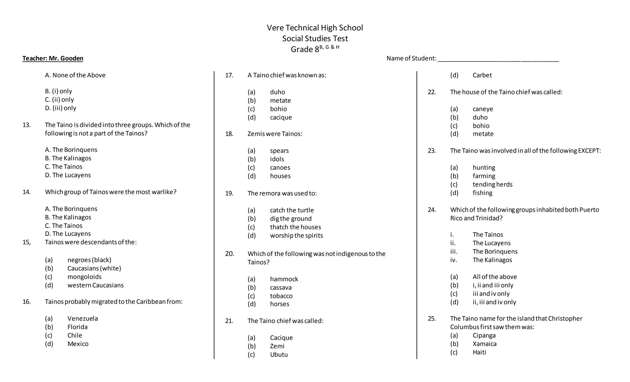 Grade 8 b class test 2 | DOCX
