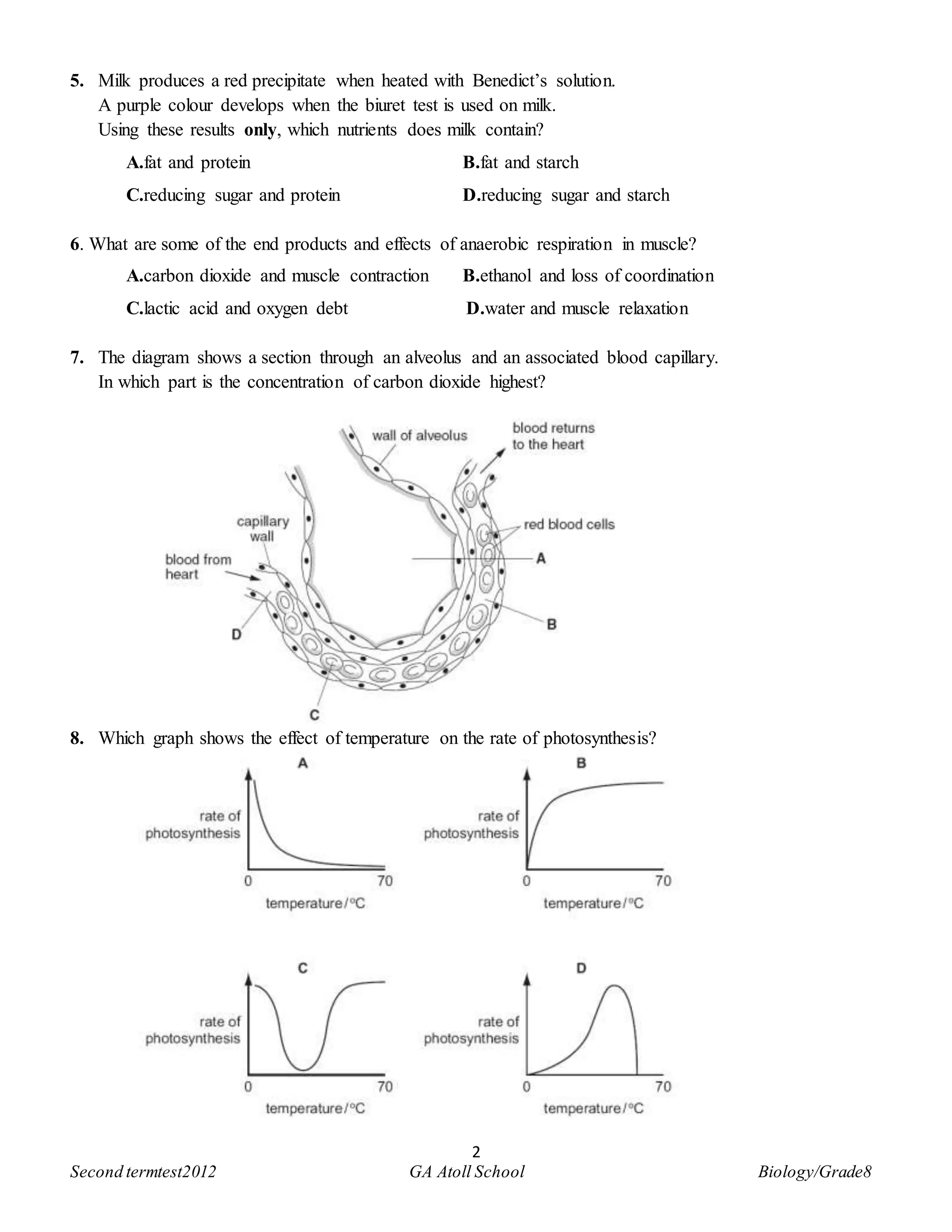 Grade 8 biology term2 2012 copy | DOCX