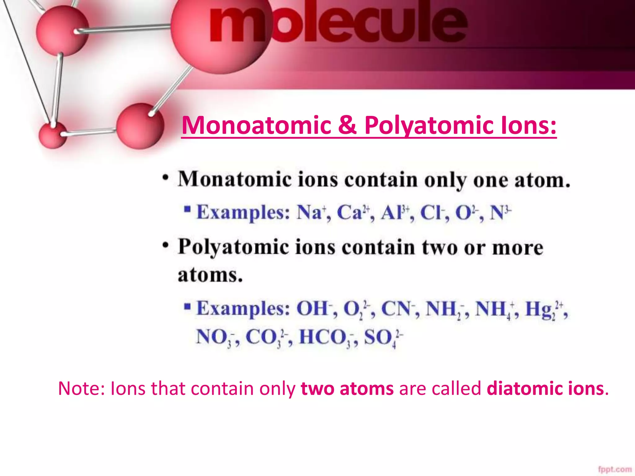Grade 8 Chemistry Structure of Matter : Atoms, Molecules and Ions | PPTX