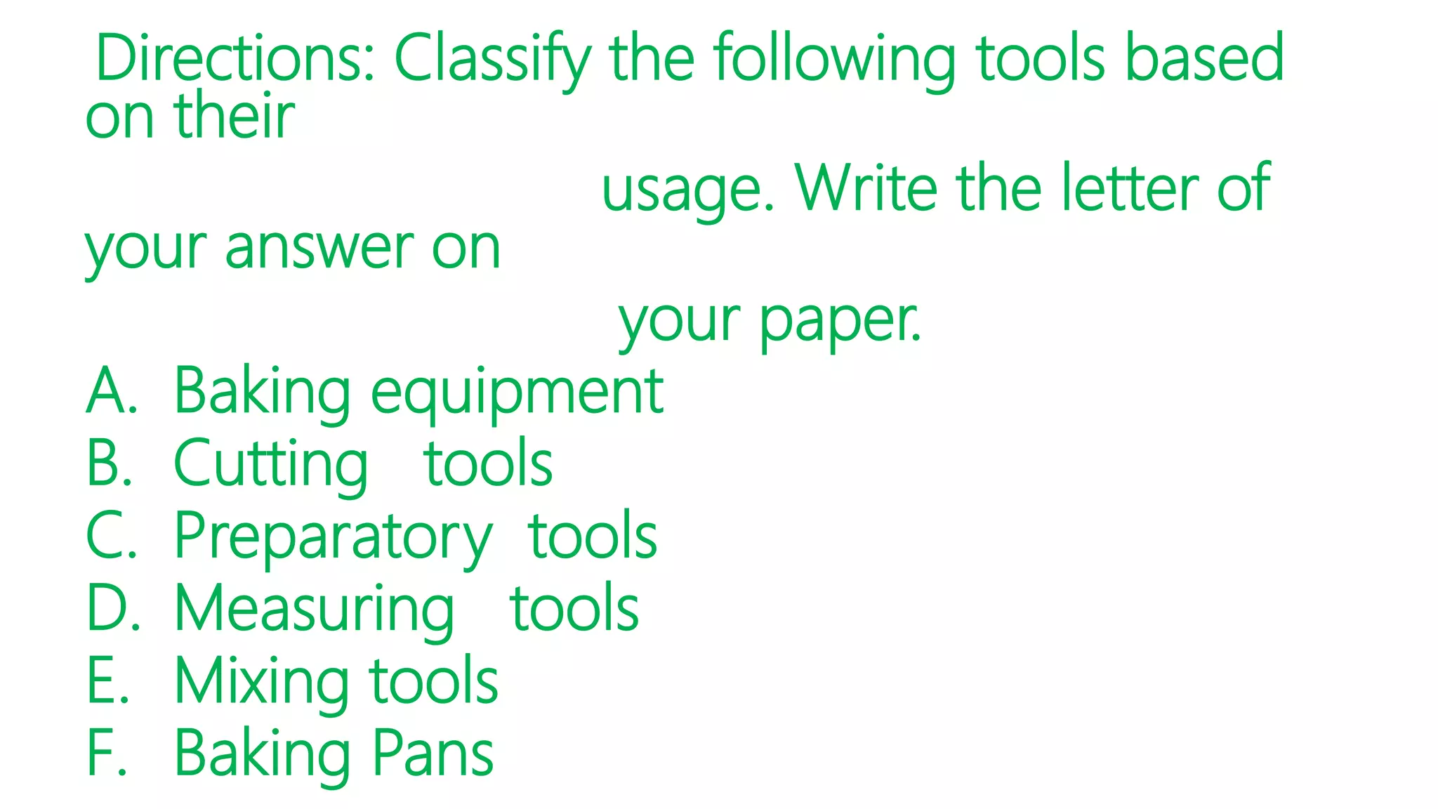 Baking tools and Equipment | PPTX