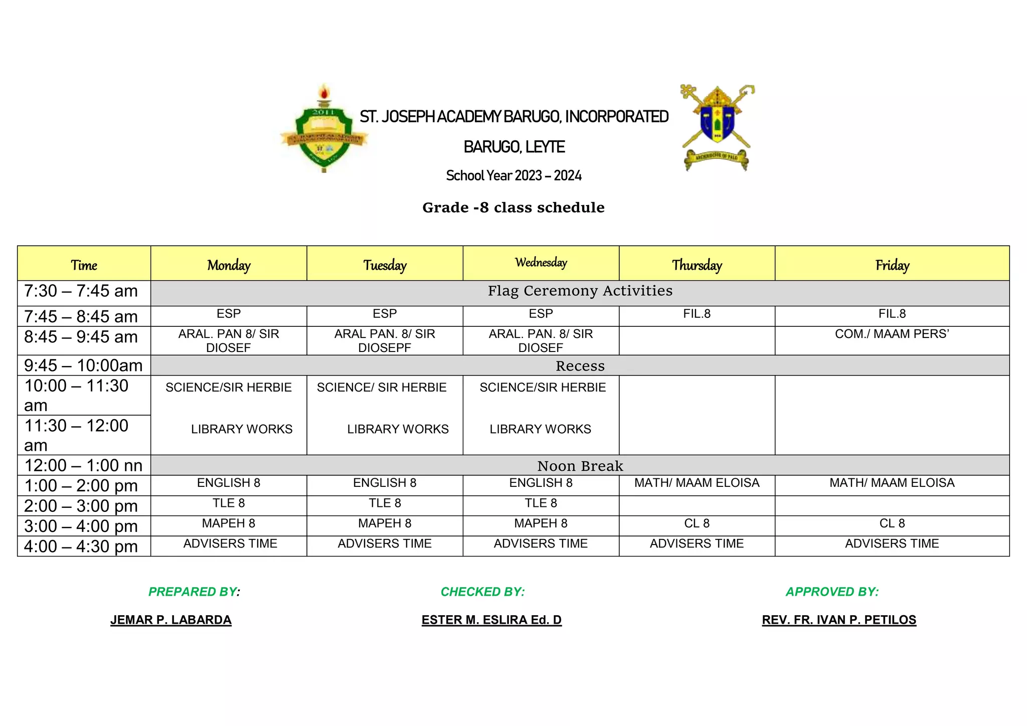 GRADE 8 CLASS SCHEDULE.docx