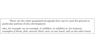 Using Appropaite Grammatical Signals or Expressions to Each Pattern Of ...