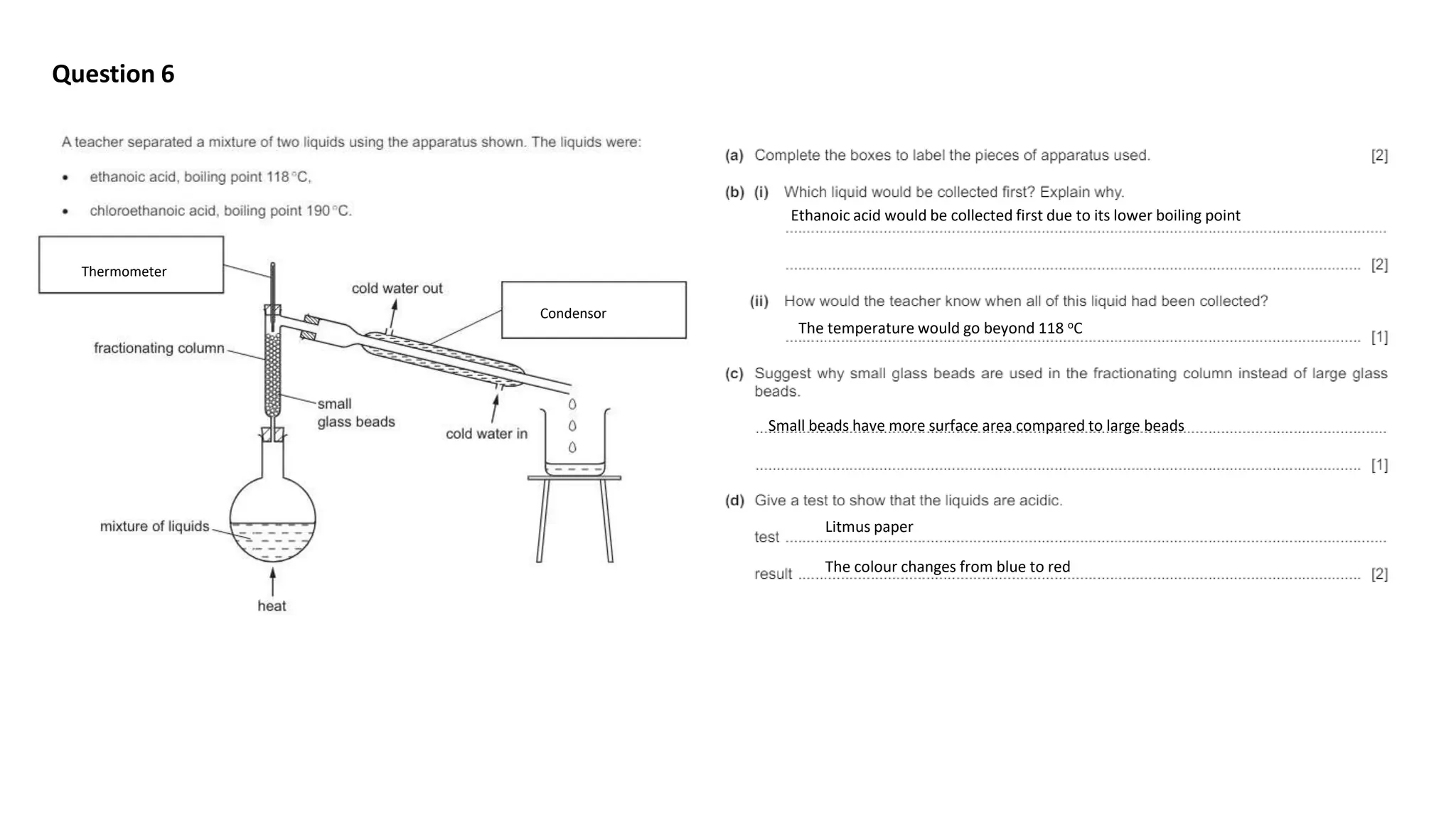 Grade 8 Igcse Practice Questions Separation And Purification Pptx